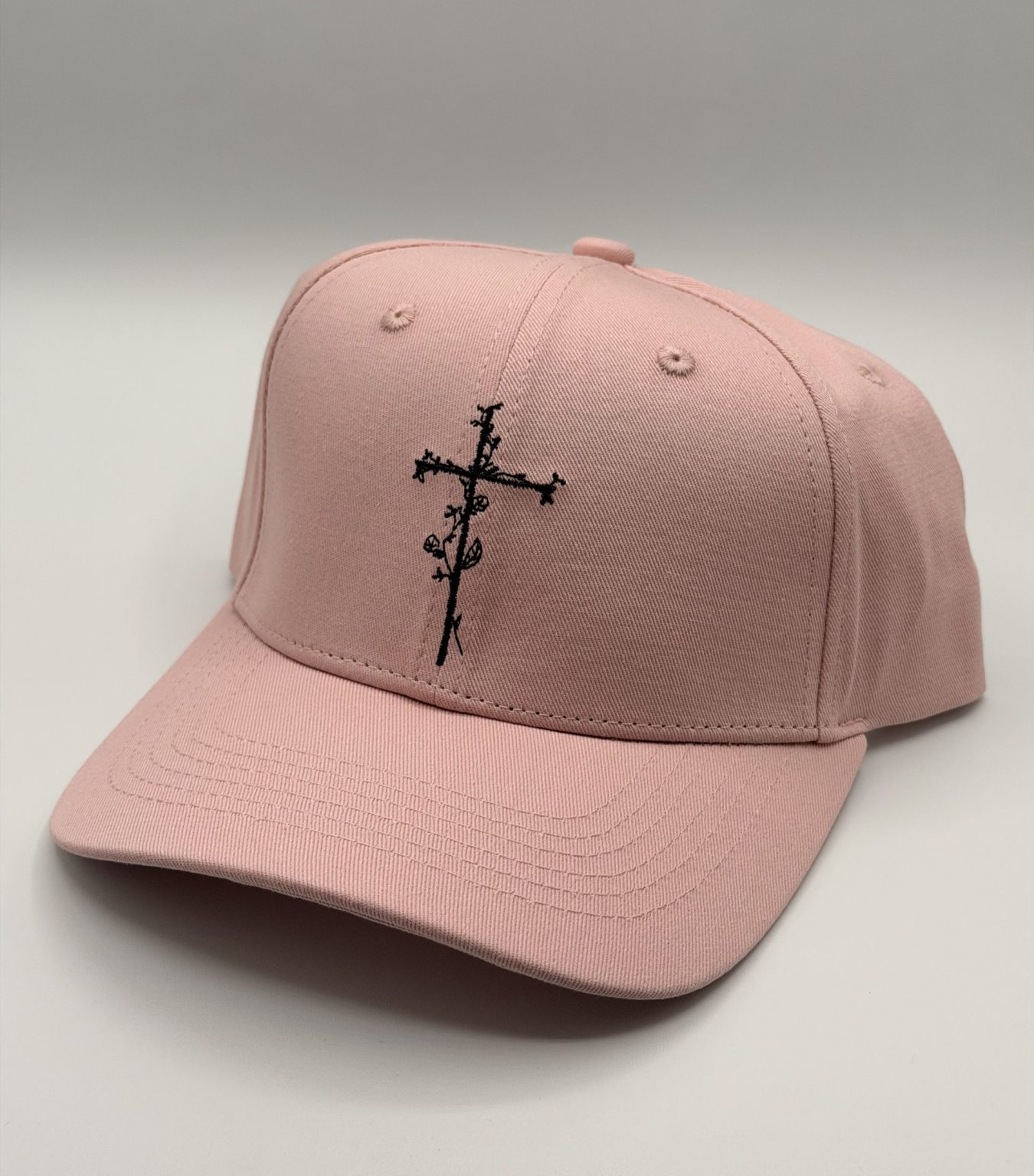 Gorra Cruz Floral (Color Rosa Claro) - Palabra De Dios
